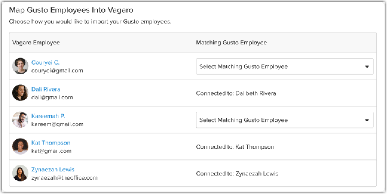 Migrate Your Existing Gusto Account – Vagaro Support