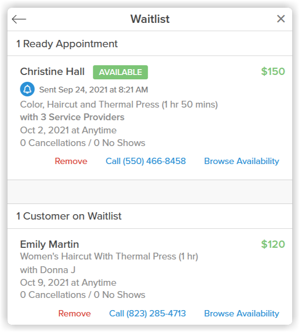 Managing Customers on the Waitlist – Vagaro Support