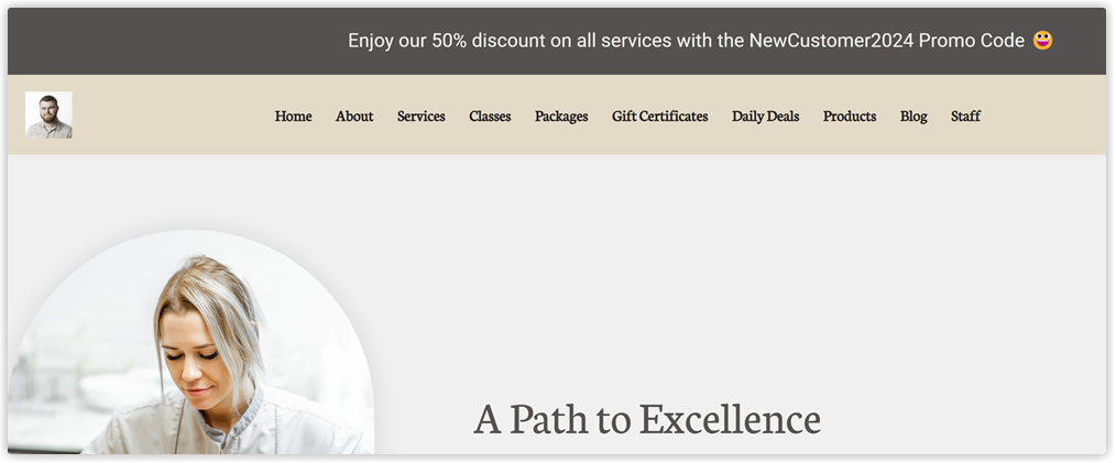 MySite: Create an Announcement Bar – Vagaro Support