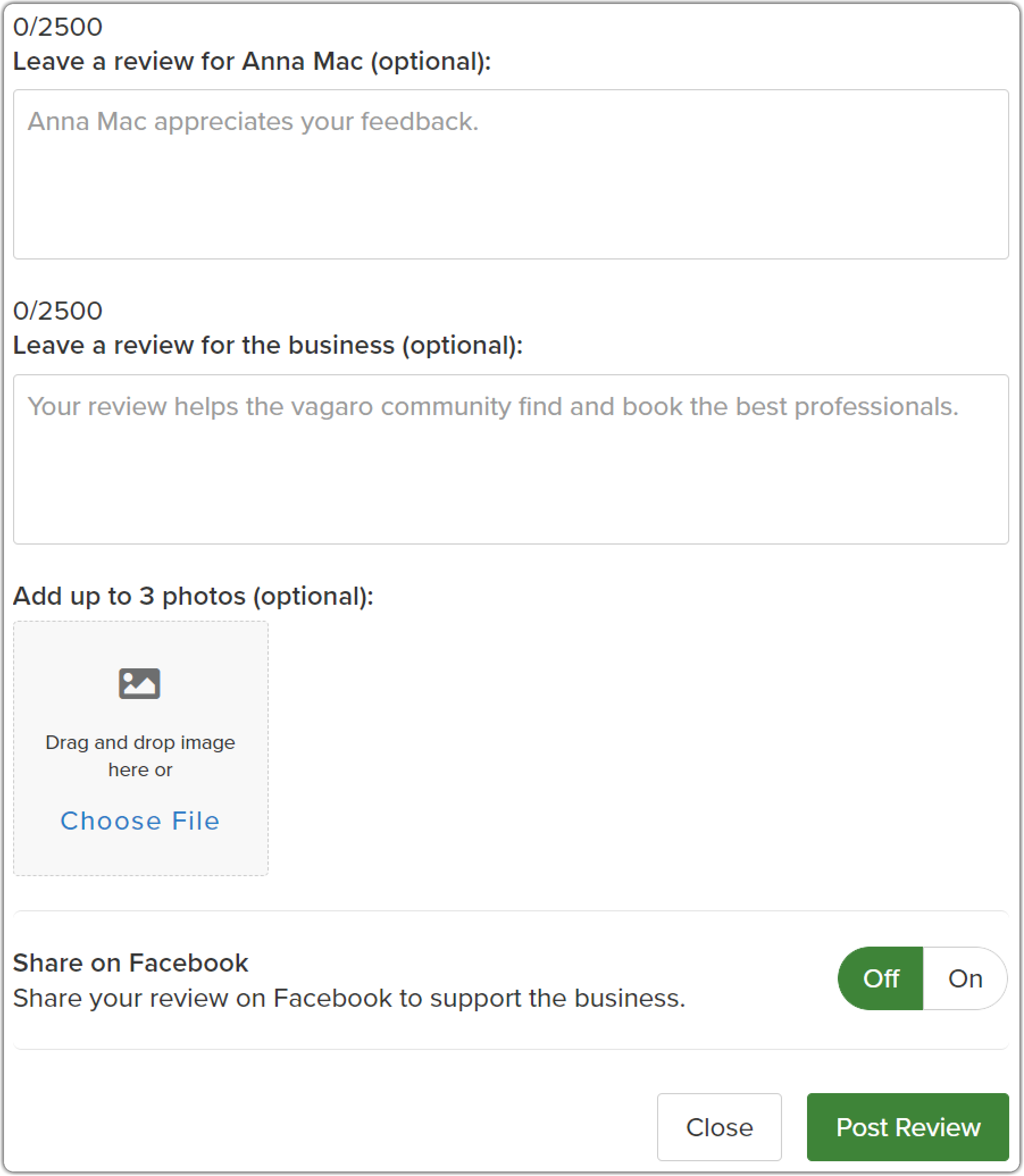 Add Photos to a Review - for Customers of a Vagaro Business – Vagaro ...